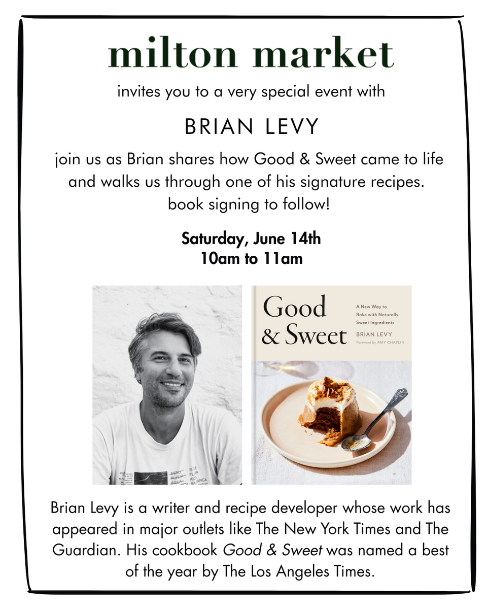 book event with Brian Levy – Milton Market