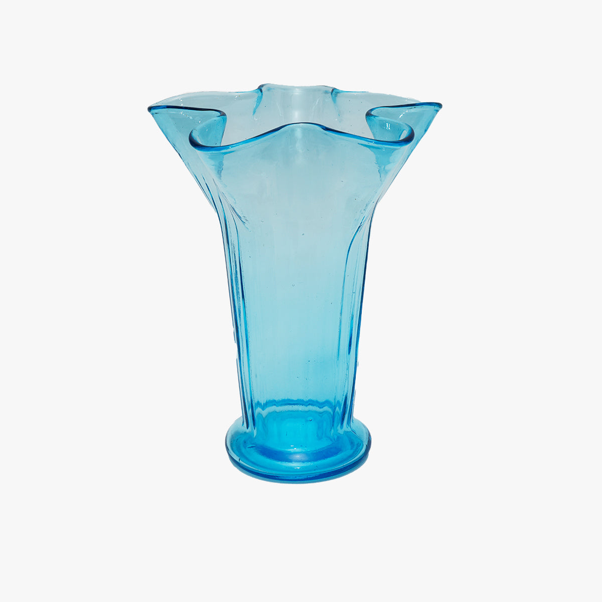 vintage turquoise blue ruffled vase – Milton Market